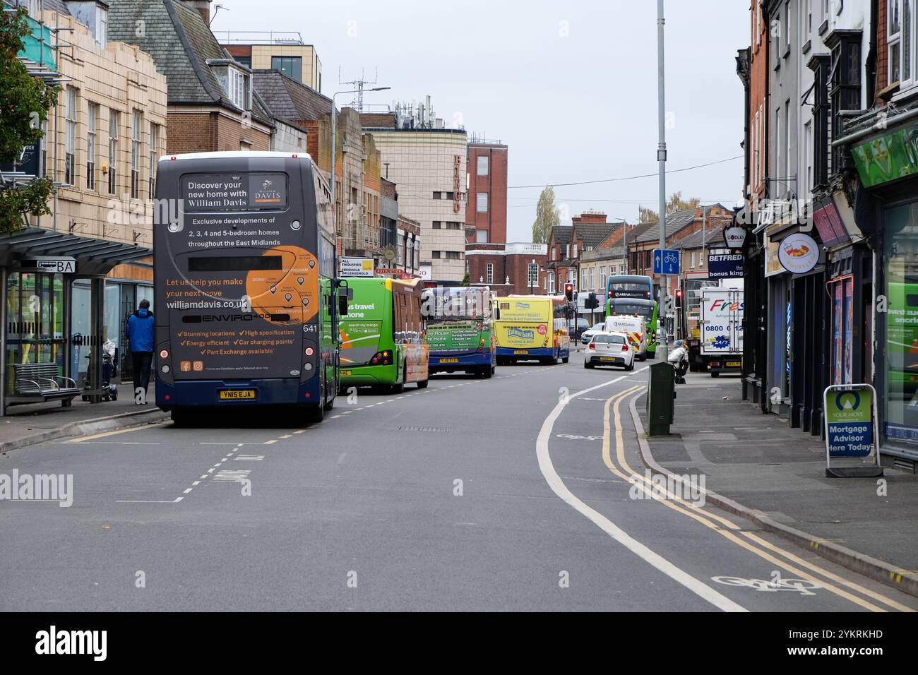 buses at bus stops in baxter gate loughborough leicestershire Stock ...