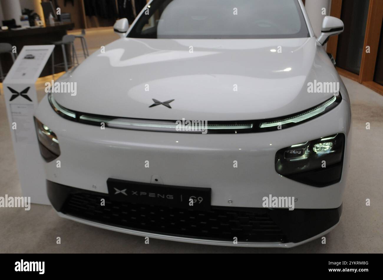 Copenhagen/ Denmark/19 Nov 20.24/Xpeng car show room and cars indansh ...