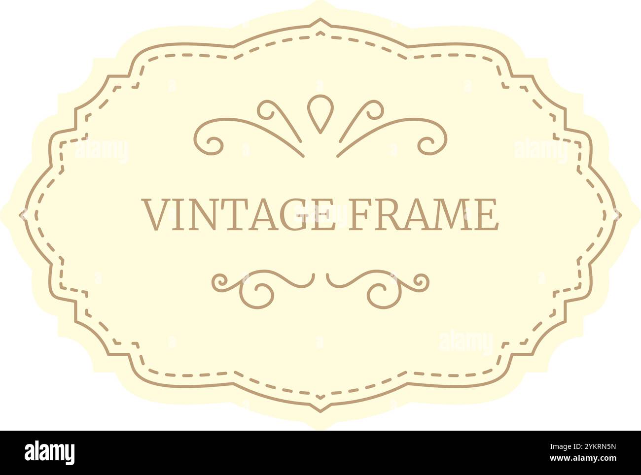 Elegant vintage frame featuring decorative swirls and a dotted border ...