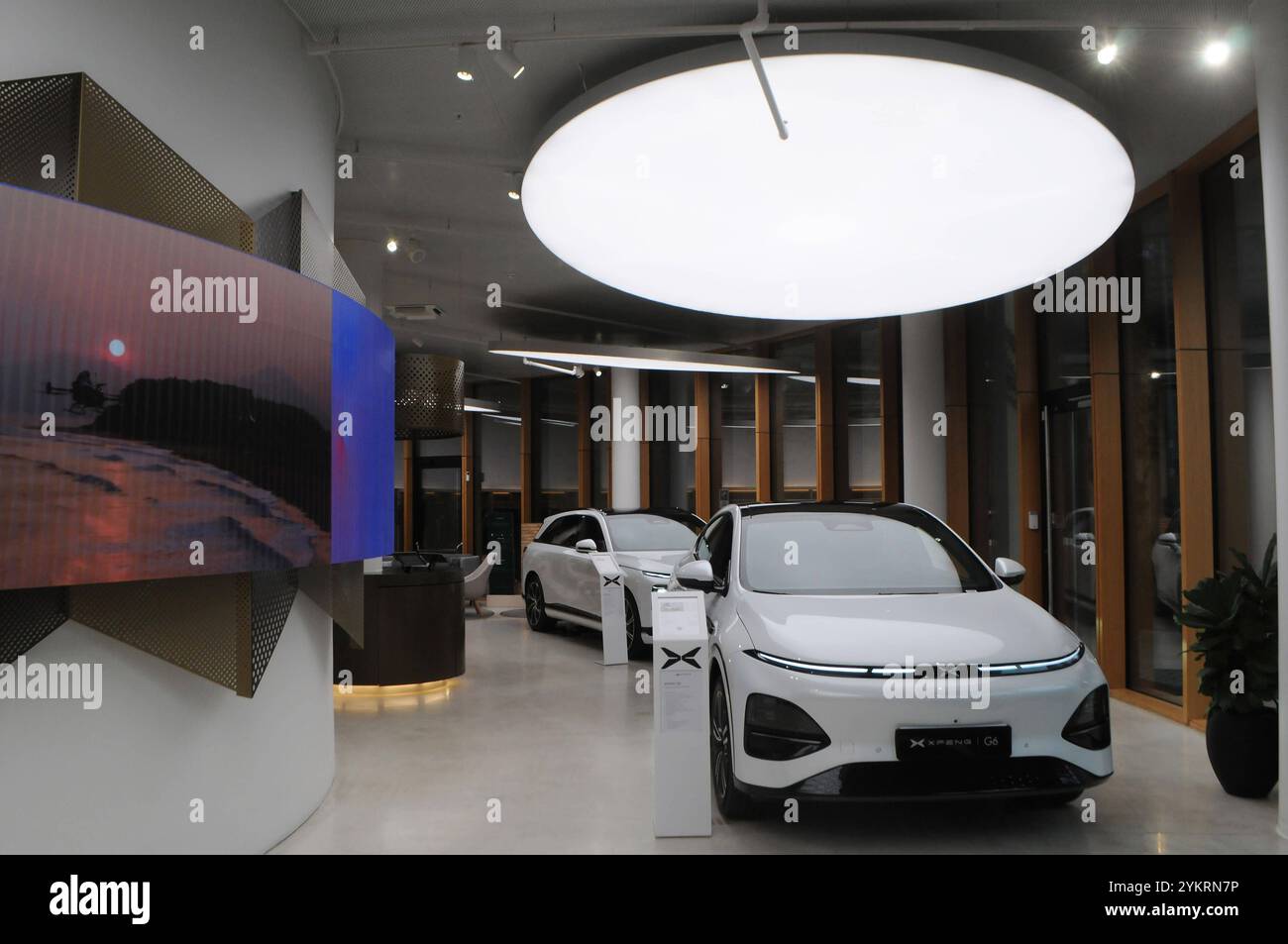 Copenhagen/ Denmark/19 Nov 20.24/Xpeng car show room and cars indansh ...