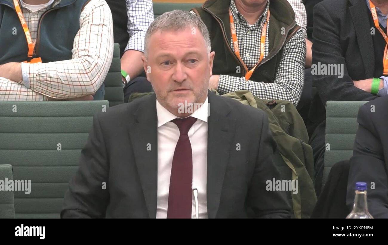 Screen grab of Environment Secretary Steve Reed appearing before the ...