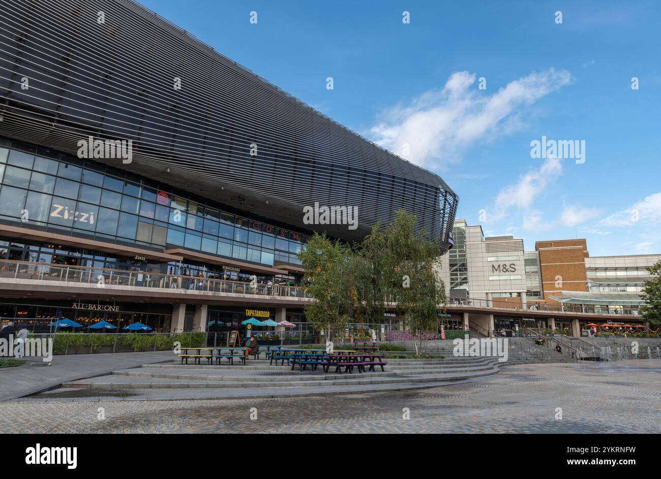 the modern architecture of west quay shopping centre in the city centre ...