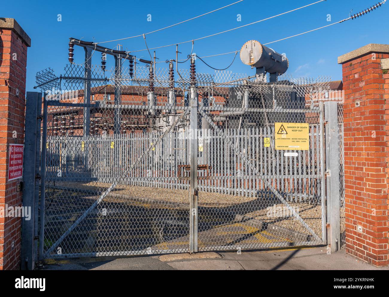 electricity board substation containing transformers and electrical ...