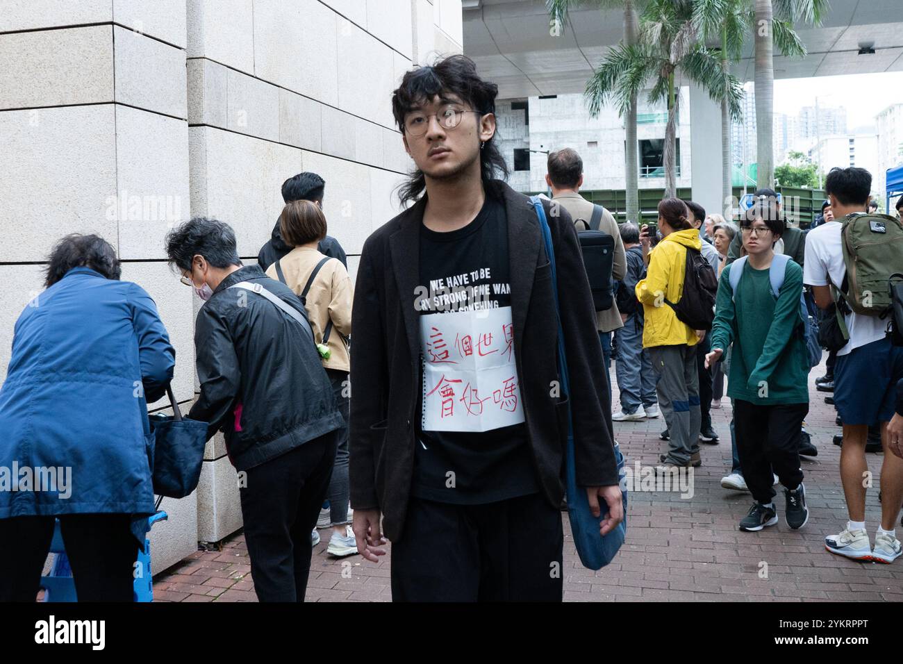 Hong Kong, China. 19th Nov, 2024. A supporter walks out of the West ...