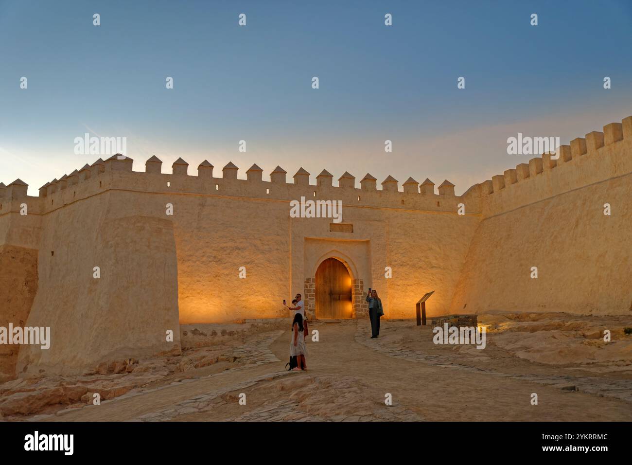 Evening visitors at Oufella Kasbah, Oufella Fort of Agadir, which is an ...