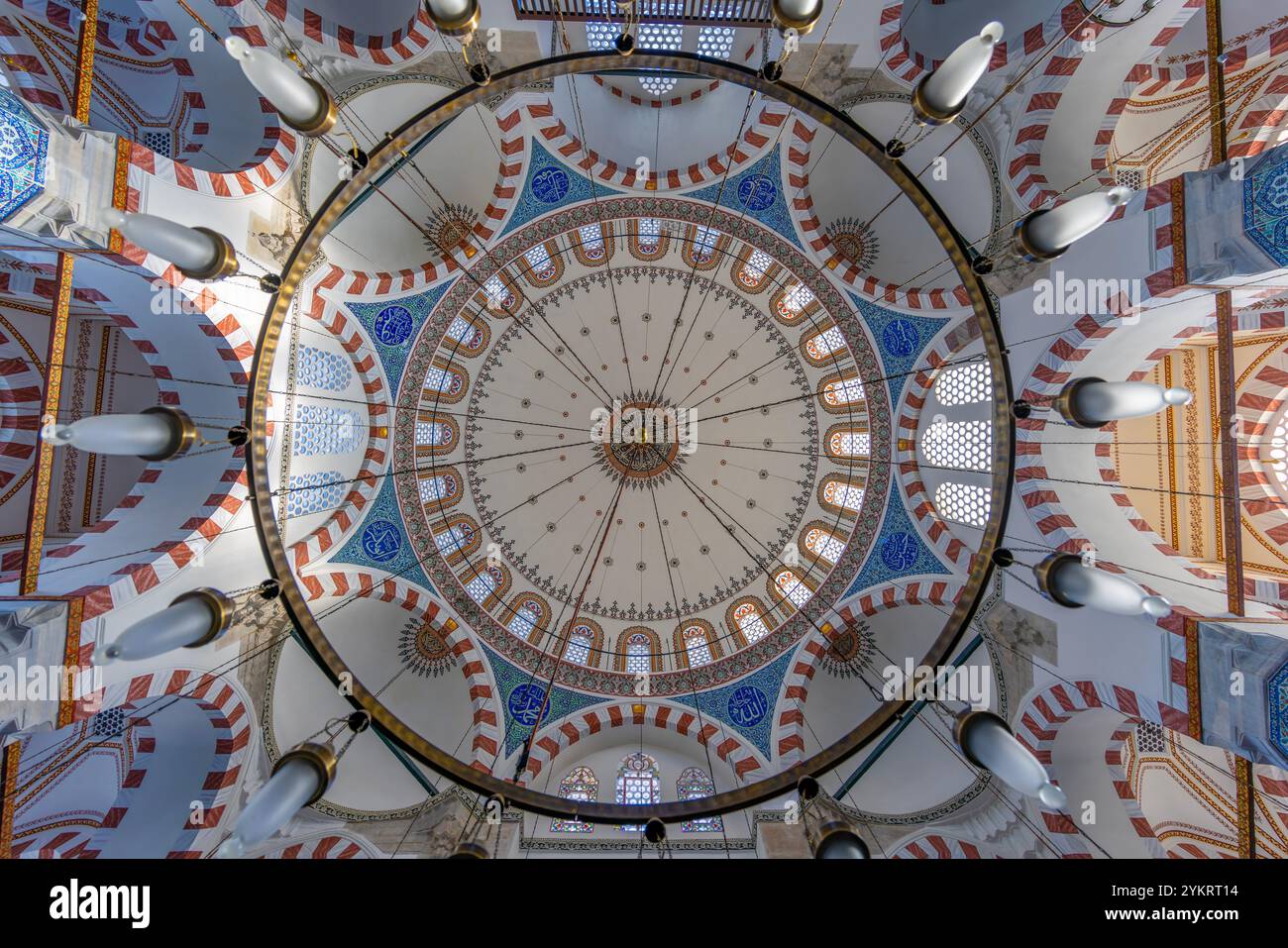 Interior of Rustem Pasa Mosque in Istanbul. Famous Rustem pasha mosque ...