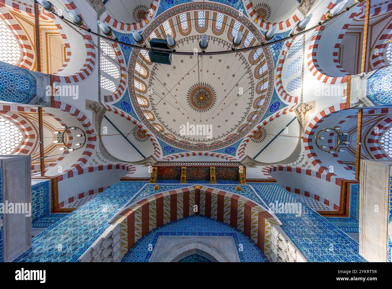 Interior of Rustem Pasa Mosque in Istanbul. Famous Rustem pasha mosque ...