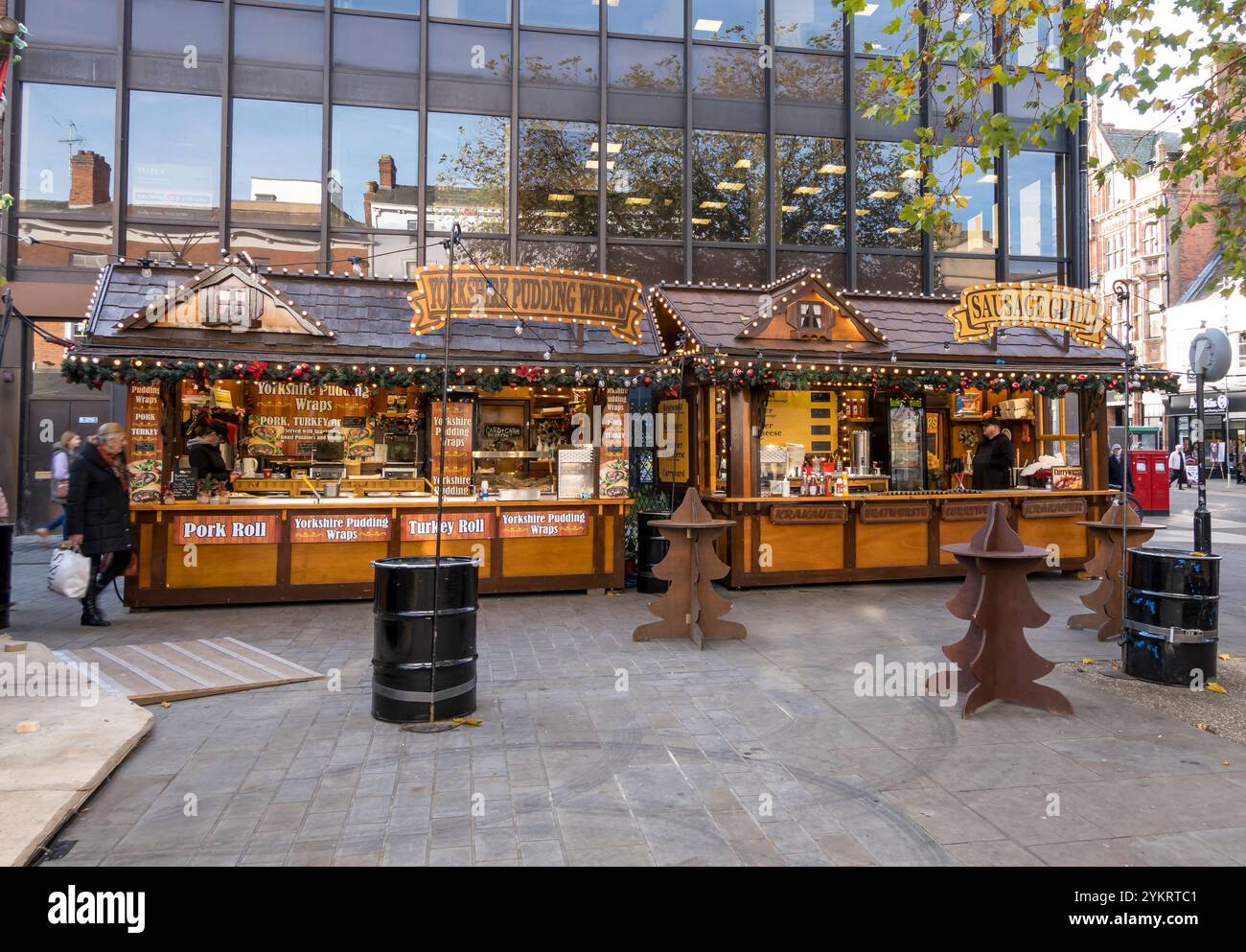 Two street food outlets, Cornhill, Lincoln City, Lincolnshire, England ...