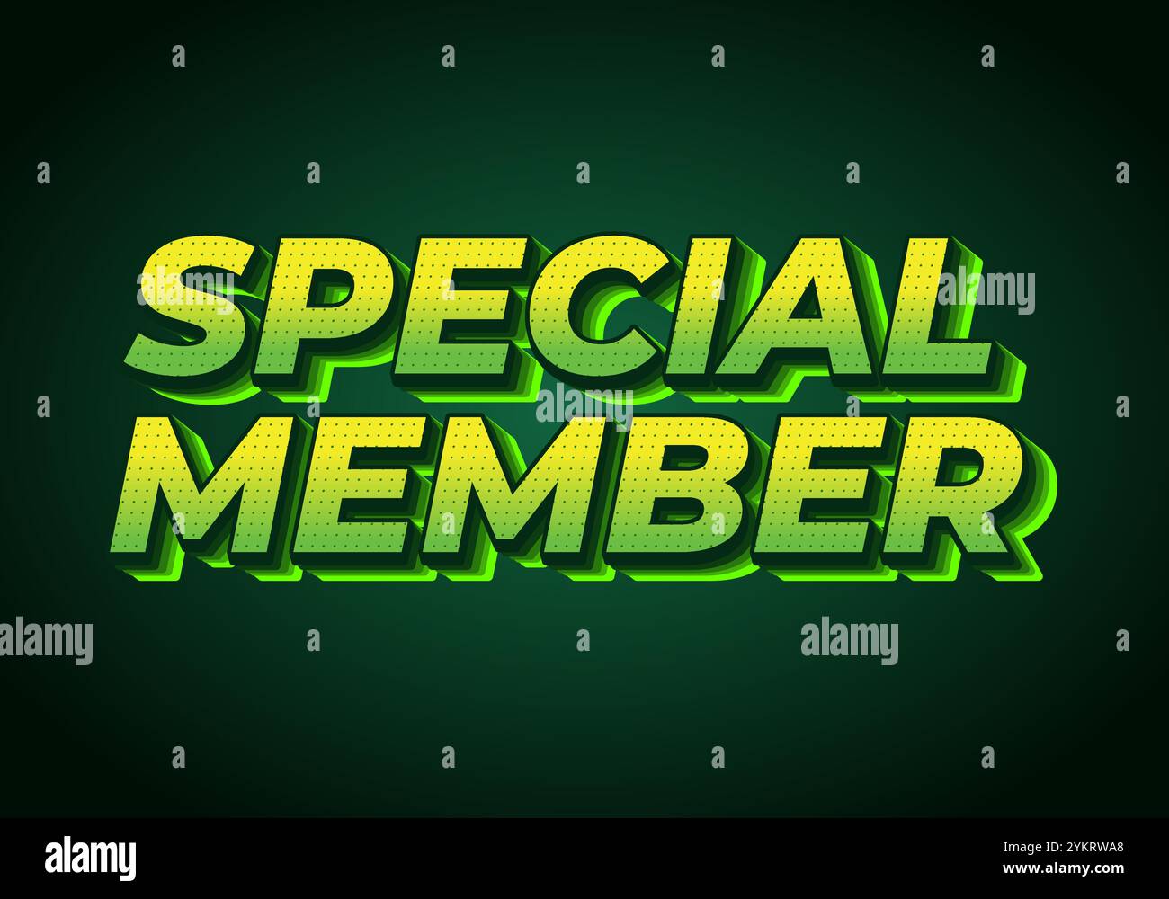Special member. Text effect design in modern colors with 3D effect look ...
