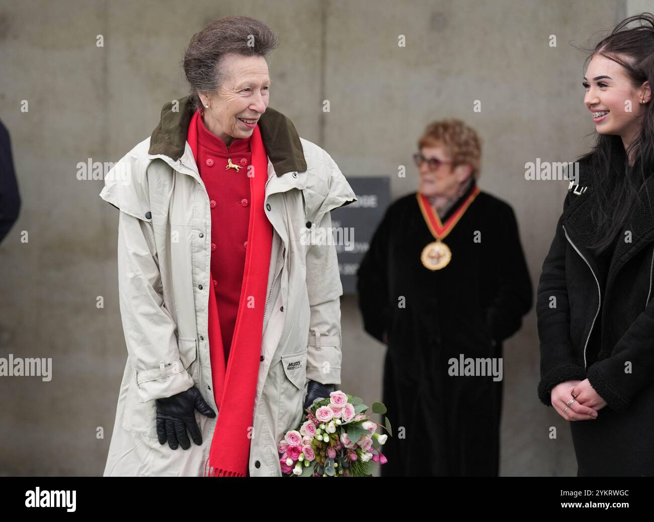 The Princess Royal during the official opening of the Gull Wing Bridge ...