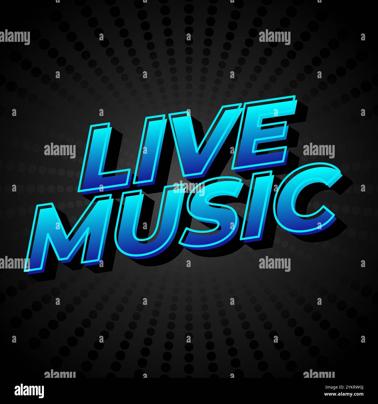 Live music. Text effect design in 3D style for social media marketing ...