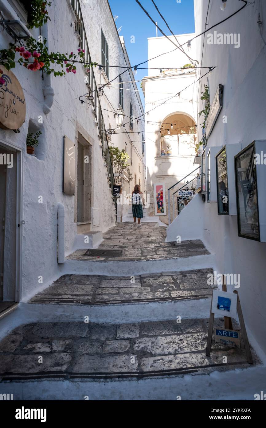 Street scene in center of Ostuni, Italy Stock Photo - Alamy