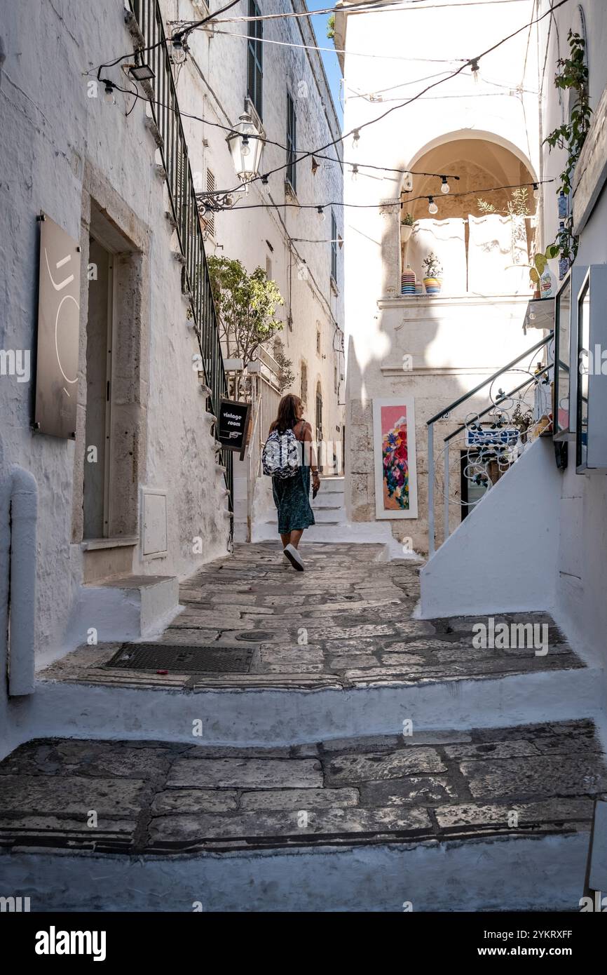 Street scene in center of Ostuni, Italy Stock Photo - Alamy