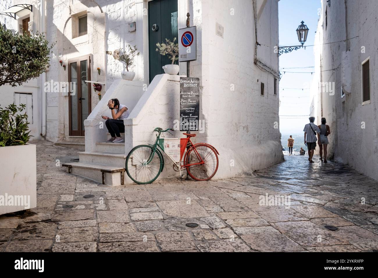 Street scene in center of Ostuni, Italy Stock Photo - Alamy