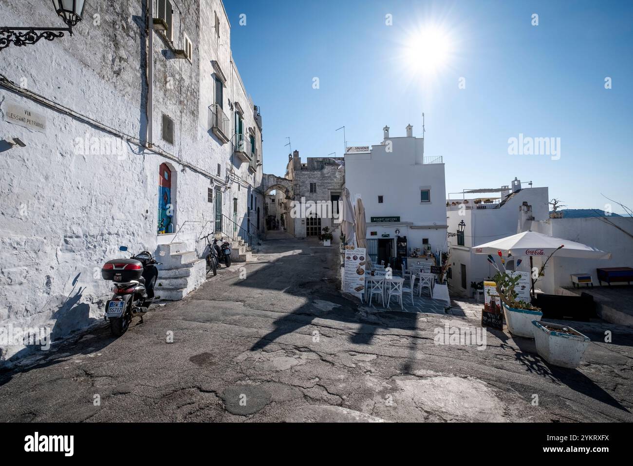 Street scene in center of Ostuni, Italy Stock Photo - Alamy