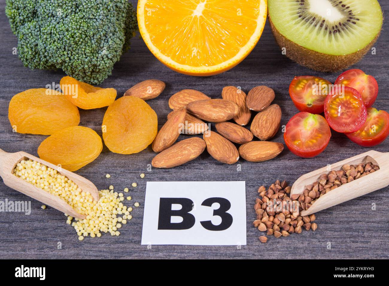 Healthy nutritious food as source natural niacin, other various ...