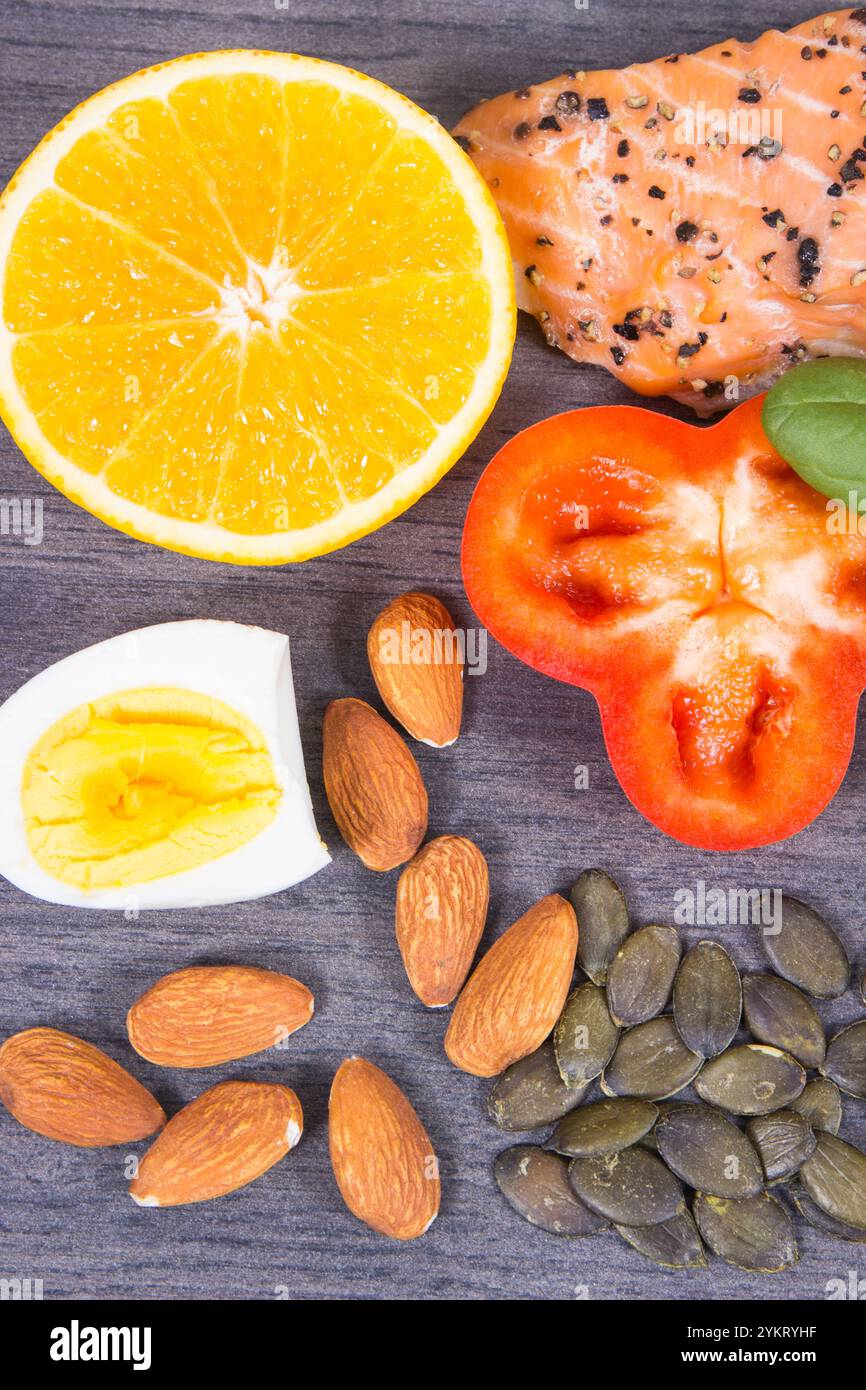 Fresh healthy eating as source various natural vitamins or minerals ...