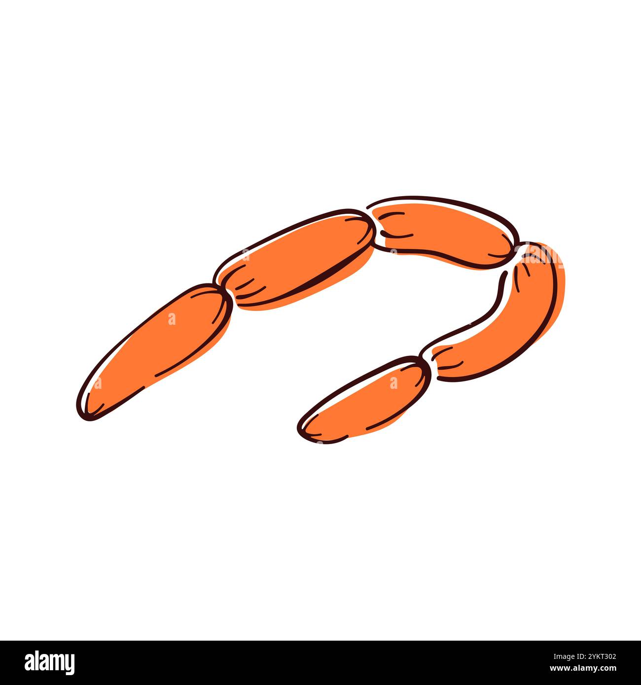 Bundle of smoked sausage in flat style. Design for meat shop, menu ...