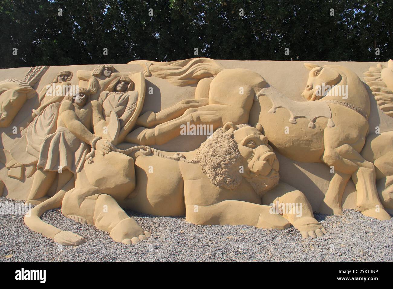 Sculptures made of sand for famous historical and ancient figures Stock ...