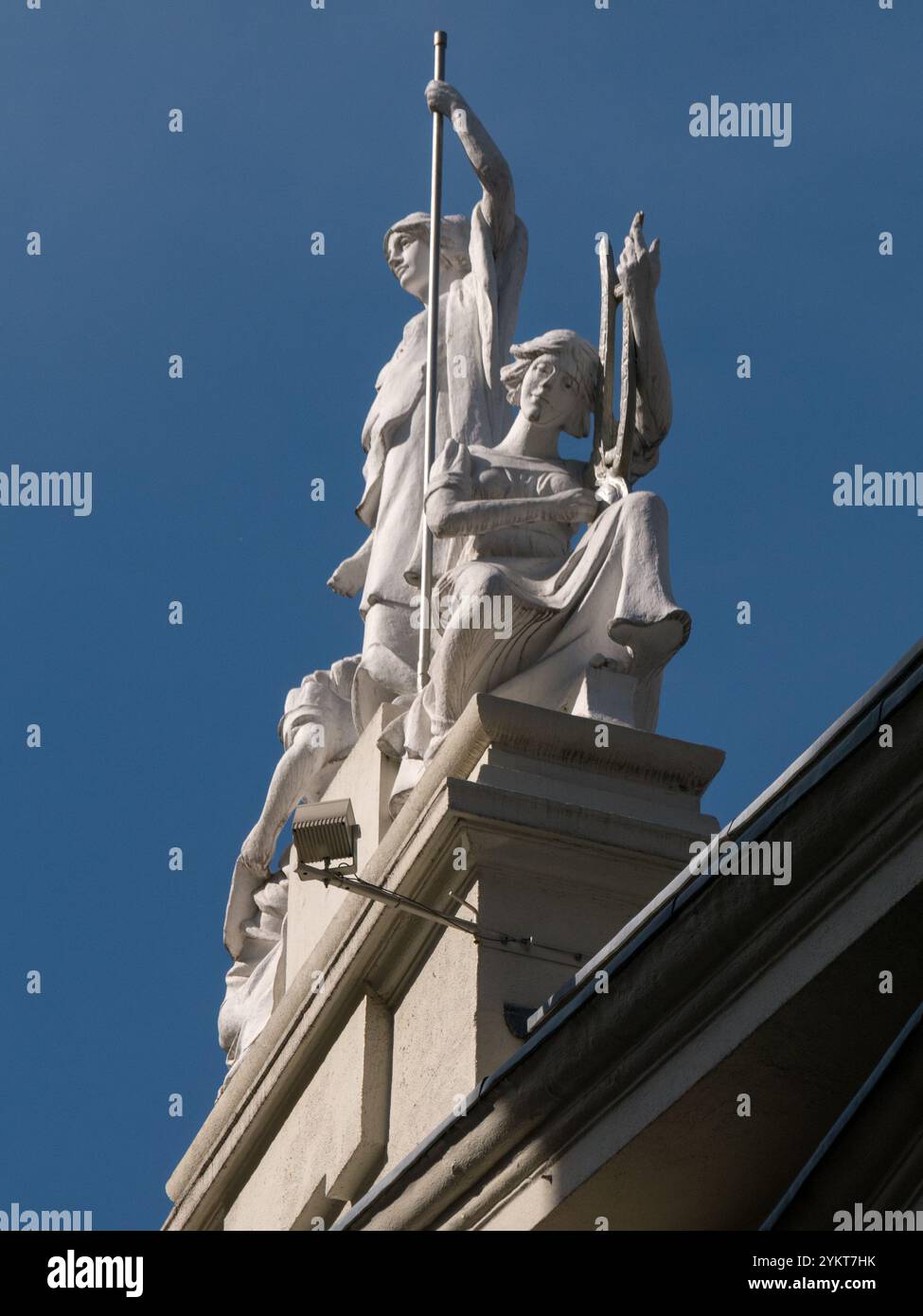 LONDON, UK - JUNE 30, 2013: Rooftop Statues on the London Palladium ...