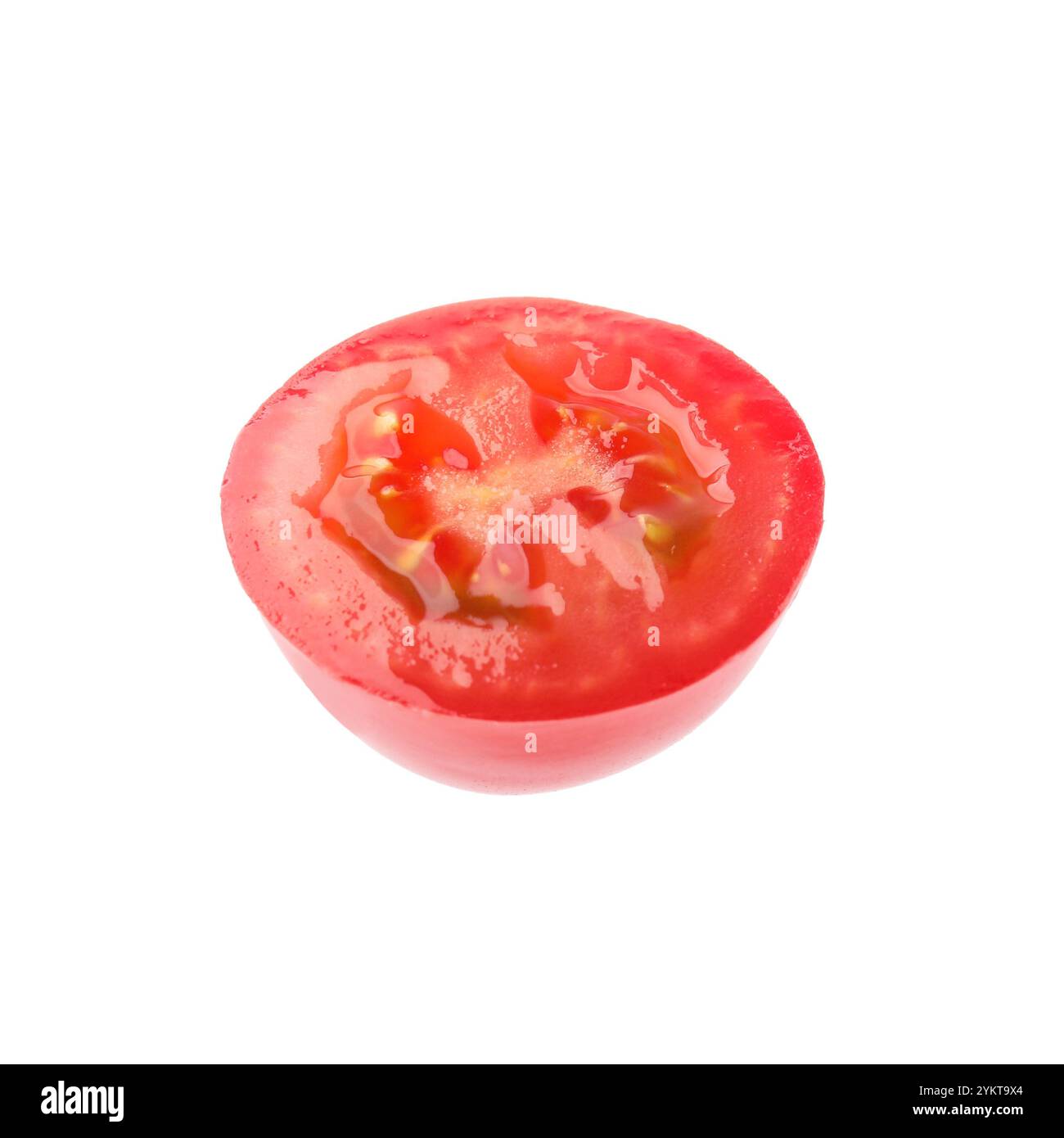 Half of ripe tomato isolated on white Stock Photo - Alamy