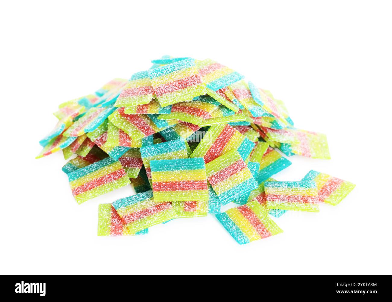 Tasty rainbow sour belts isolated on white Stock Photo - Alamy