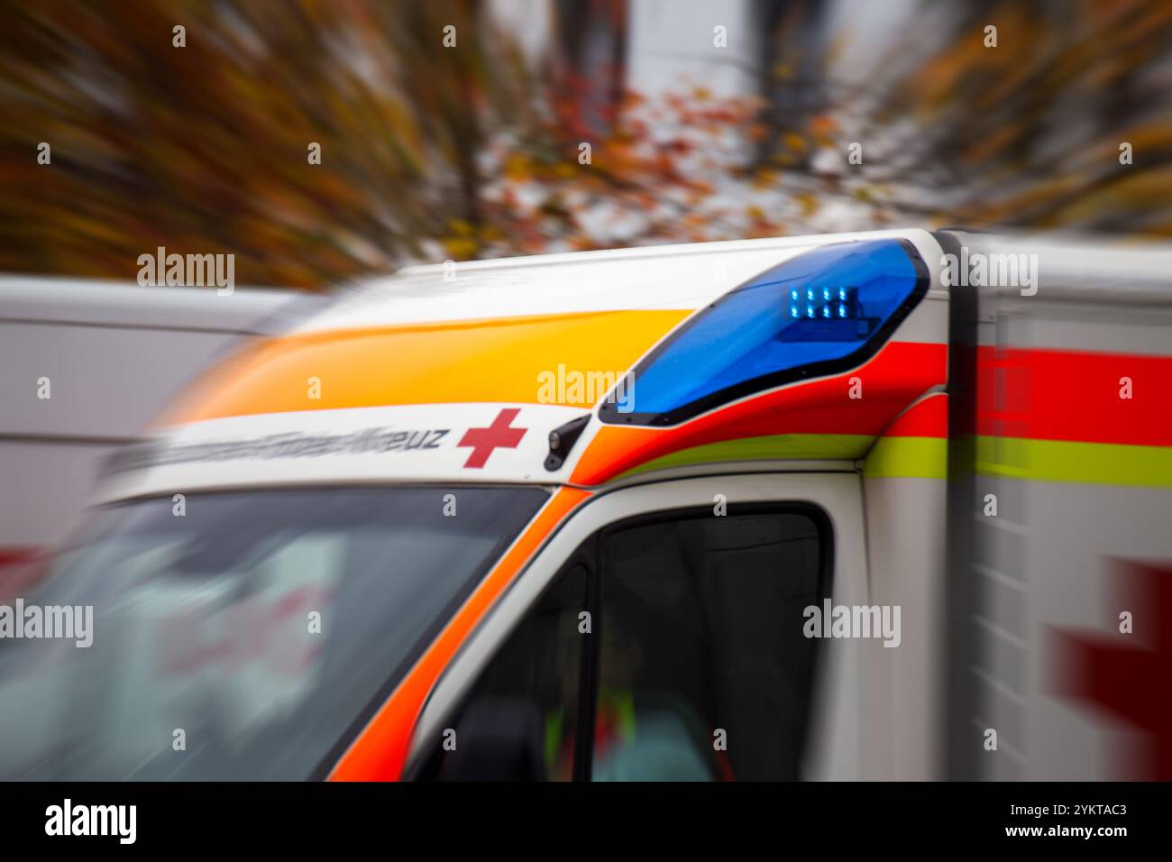 German Red Cross rescue vehicle on its way to the scene Stock Photo - Alamy