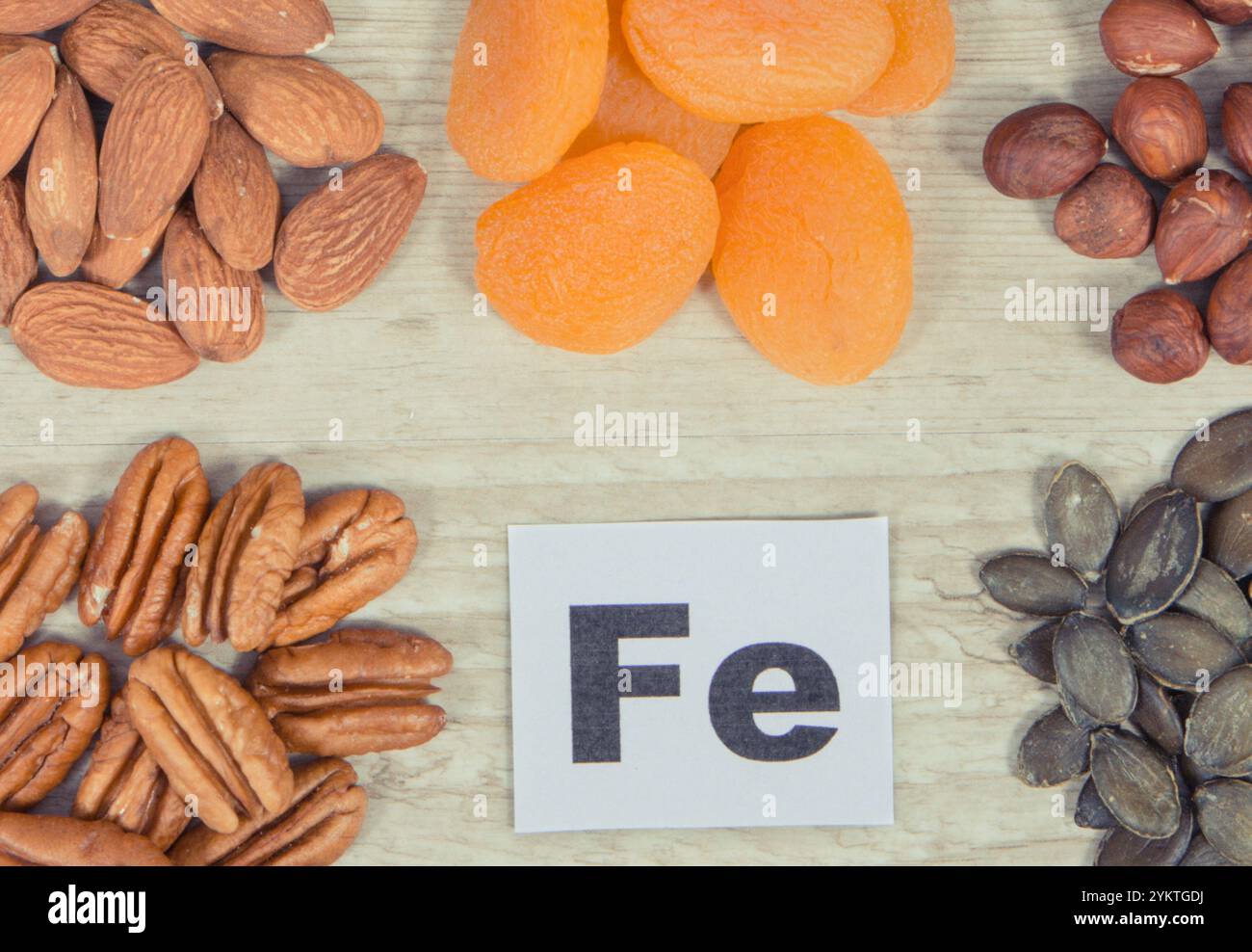Healthy nutritious ingredients as source iron, vitamins and minerals ...