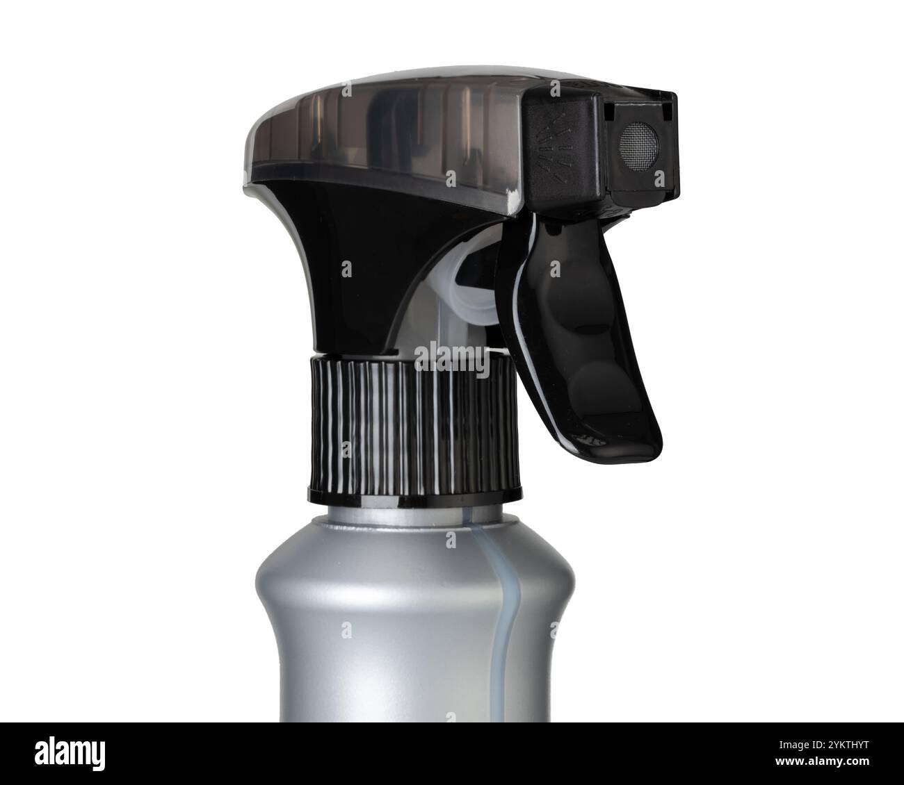 Trigger Spray Bottle with Black Nozzle Side View Stock Photo - Alamy