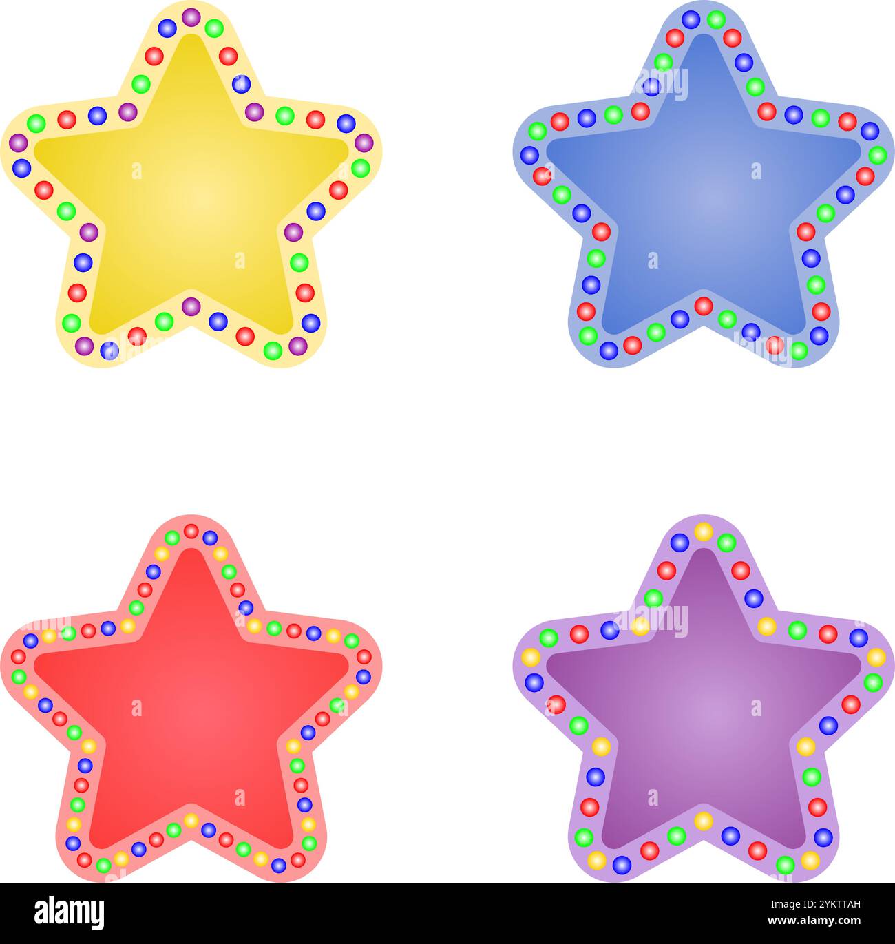 star with colorful bulb lamp border, vector illustration isolated on ...