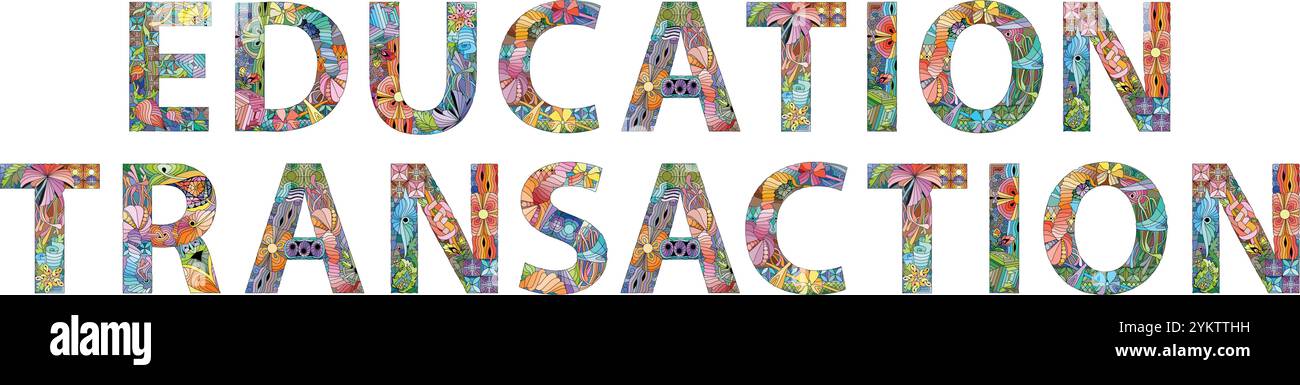 Words Education transaction hand drawn modern design vector ...