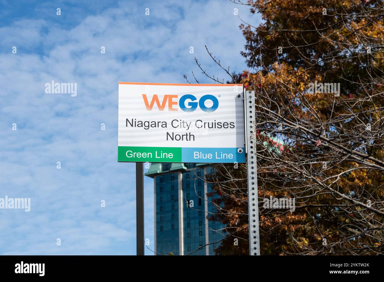 WeGo bus sign on Niagara Parkway in Niagara Falls, Ontario, Canada ...