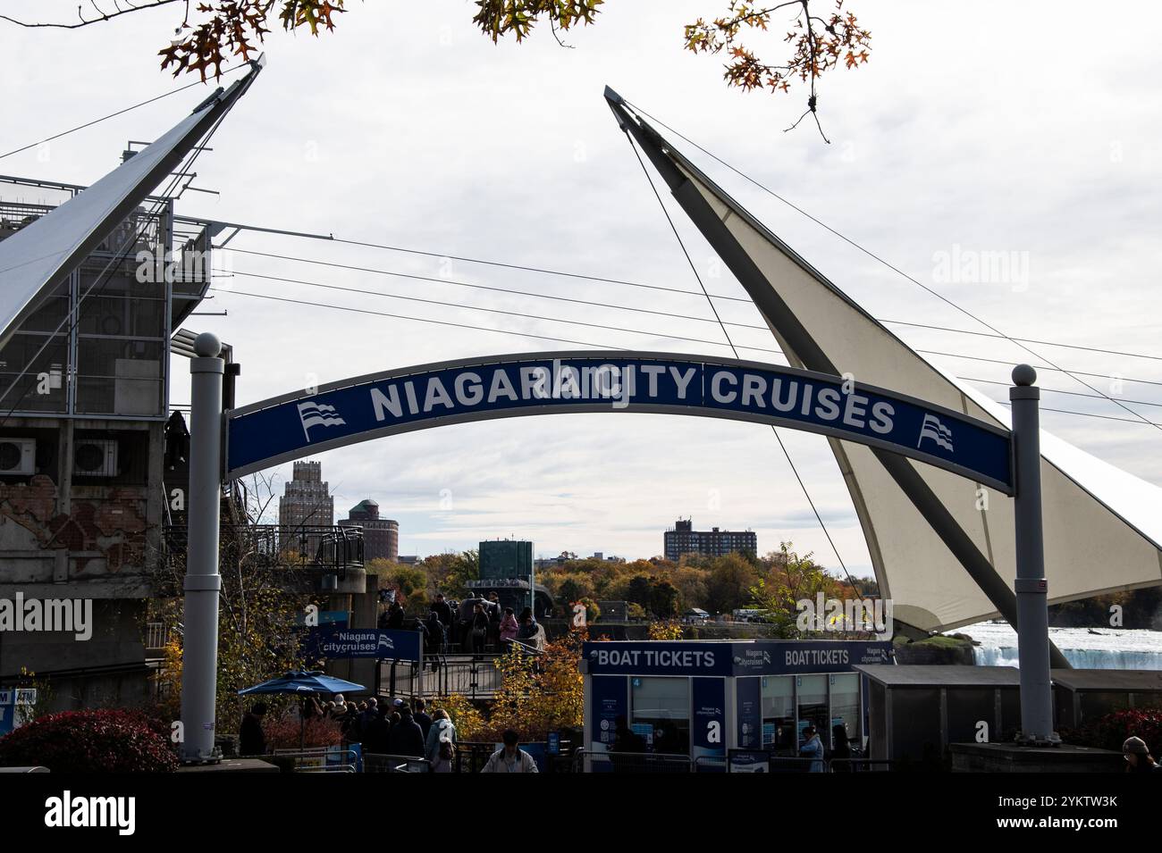 Niagara City Cruises sign in Niagara Falls, Ontario, Canada Stock Photo ...