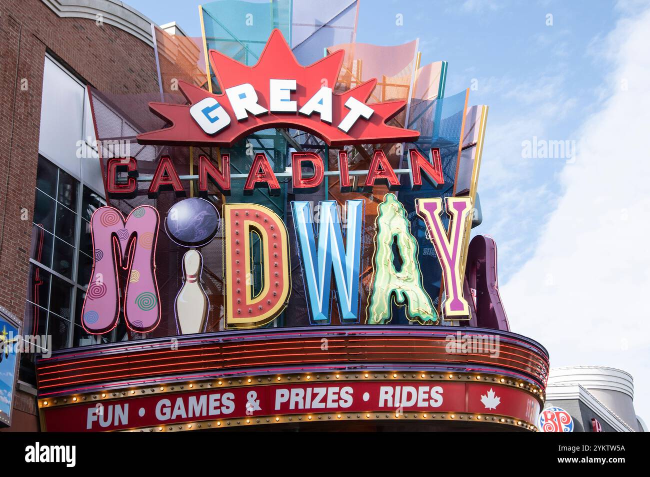 Great Canadian Midway sign on Clifton Hill in Niagara Falls, Ontario ...