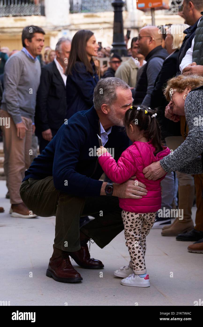 Chiva, Valencia, Spain. 19th Nov, 2024. King Felipe VI of Spain, Queen ...