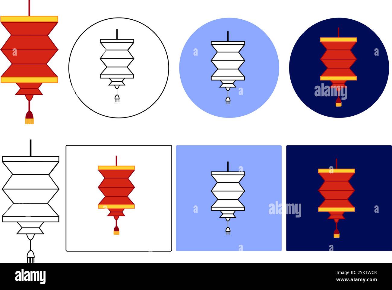 traditional style seal red lantern stamp of Chinese character for New ...