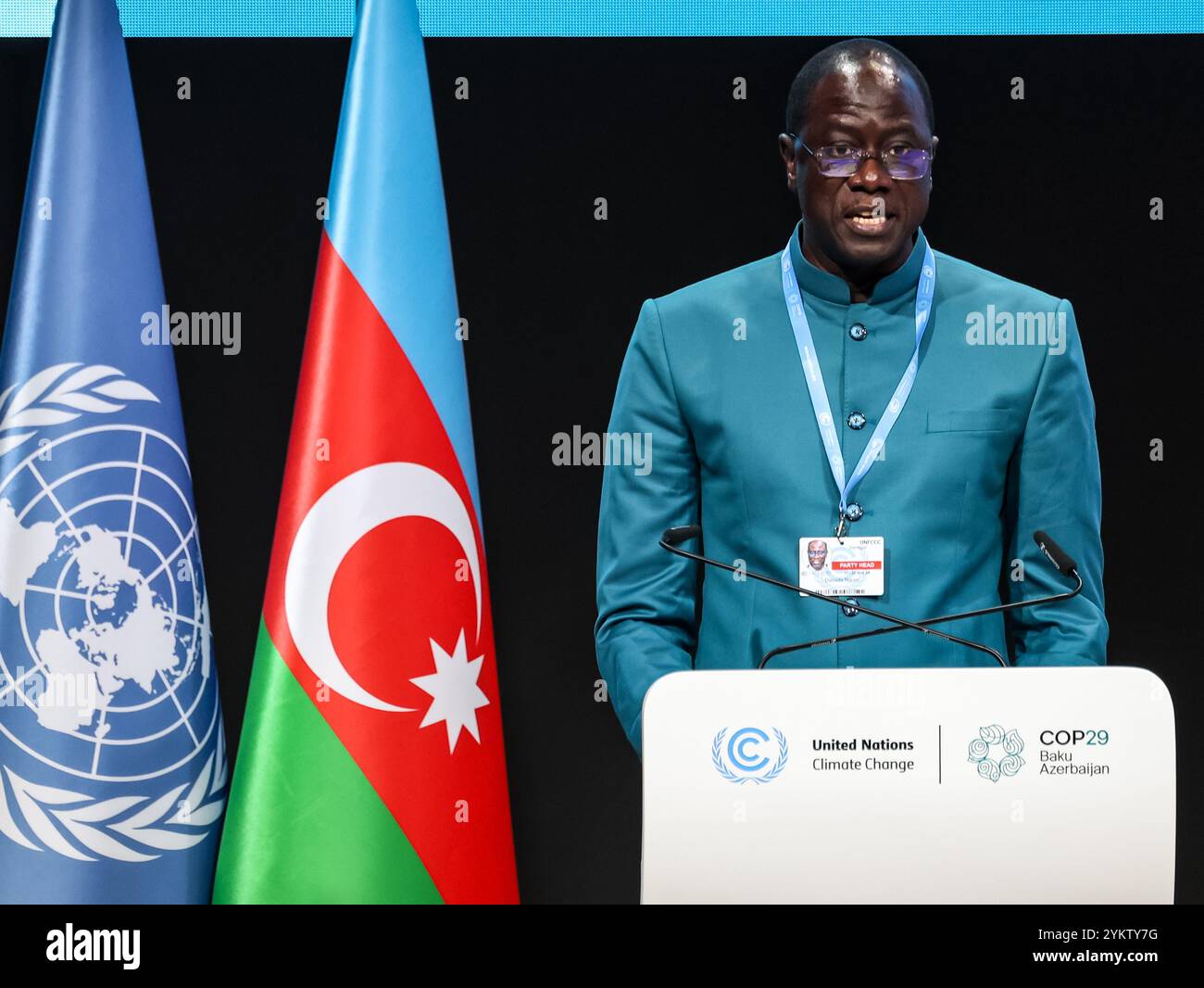 Baku, Azerbaijan. 19th Nov, 2024. Daouda Ngom, Minister of Environment ...