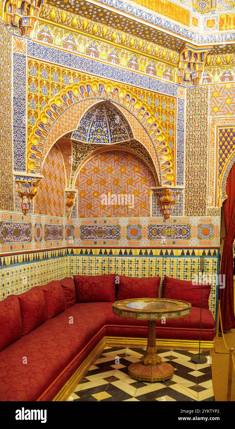 Arabic Cabinet or Smoking Room of the Royal Palace of Aranjuez, Madrid ...