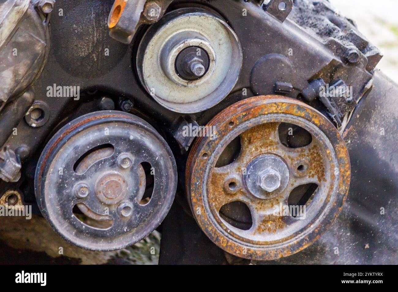 Dirty rusty engine part hi-res stock photography and images - Alamy