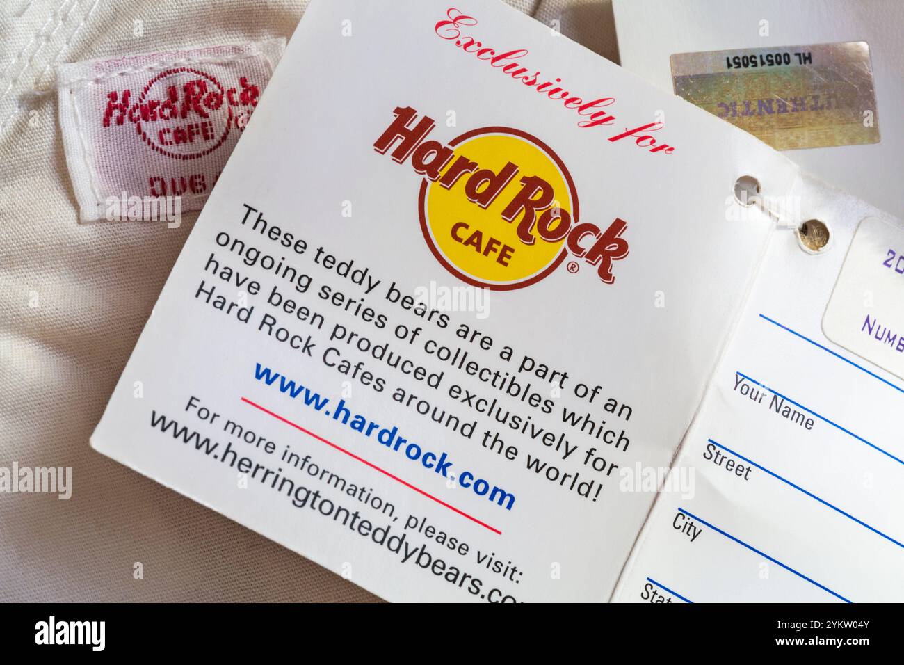 Hard Rock Cafe label on soft toy - collectible bears 2008 hrd local ...