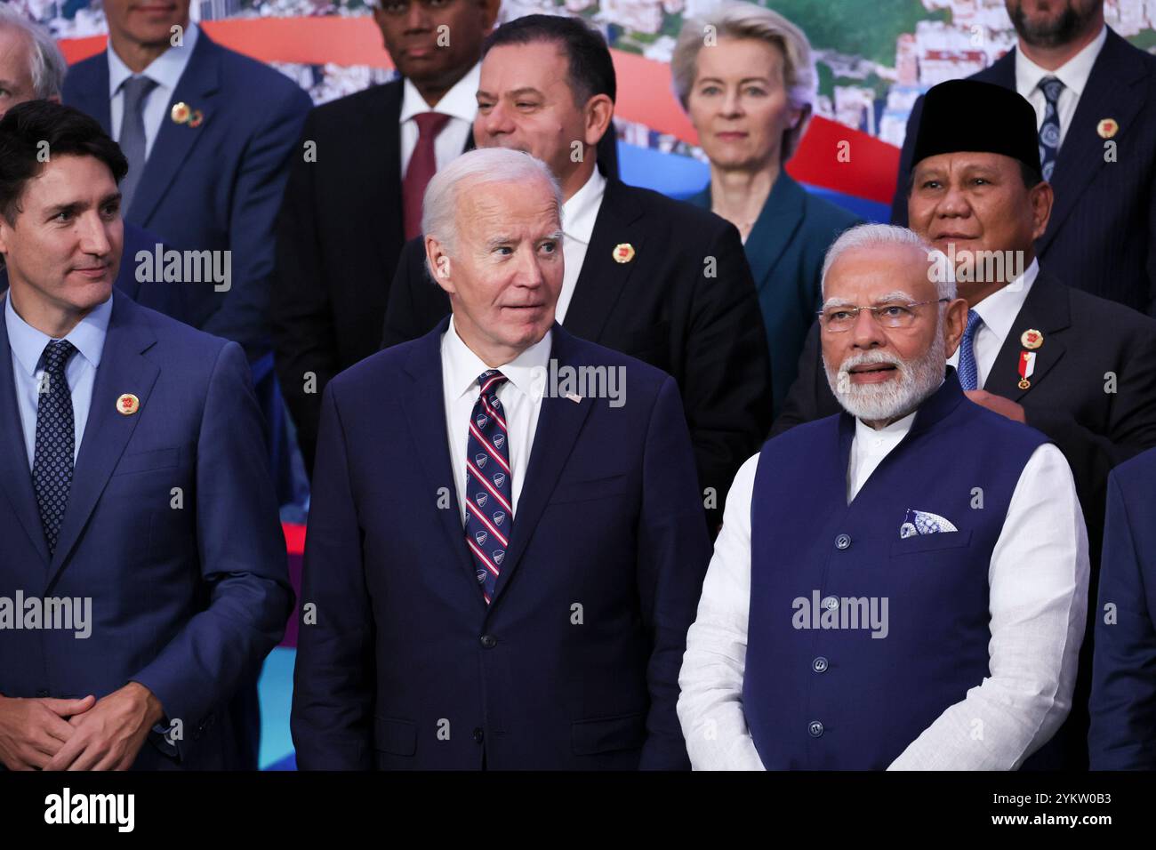 U.S. President Joe Biden, center, Indian Prime Minister Narendra Modi ...