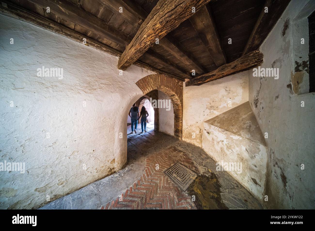 Ancient archway in Santa Cruz Quarter, Sevilla, showing historical ...