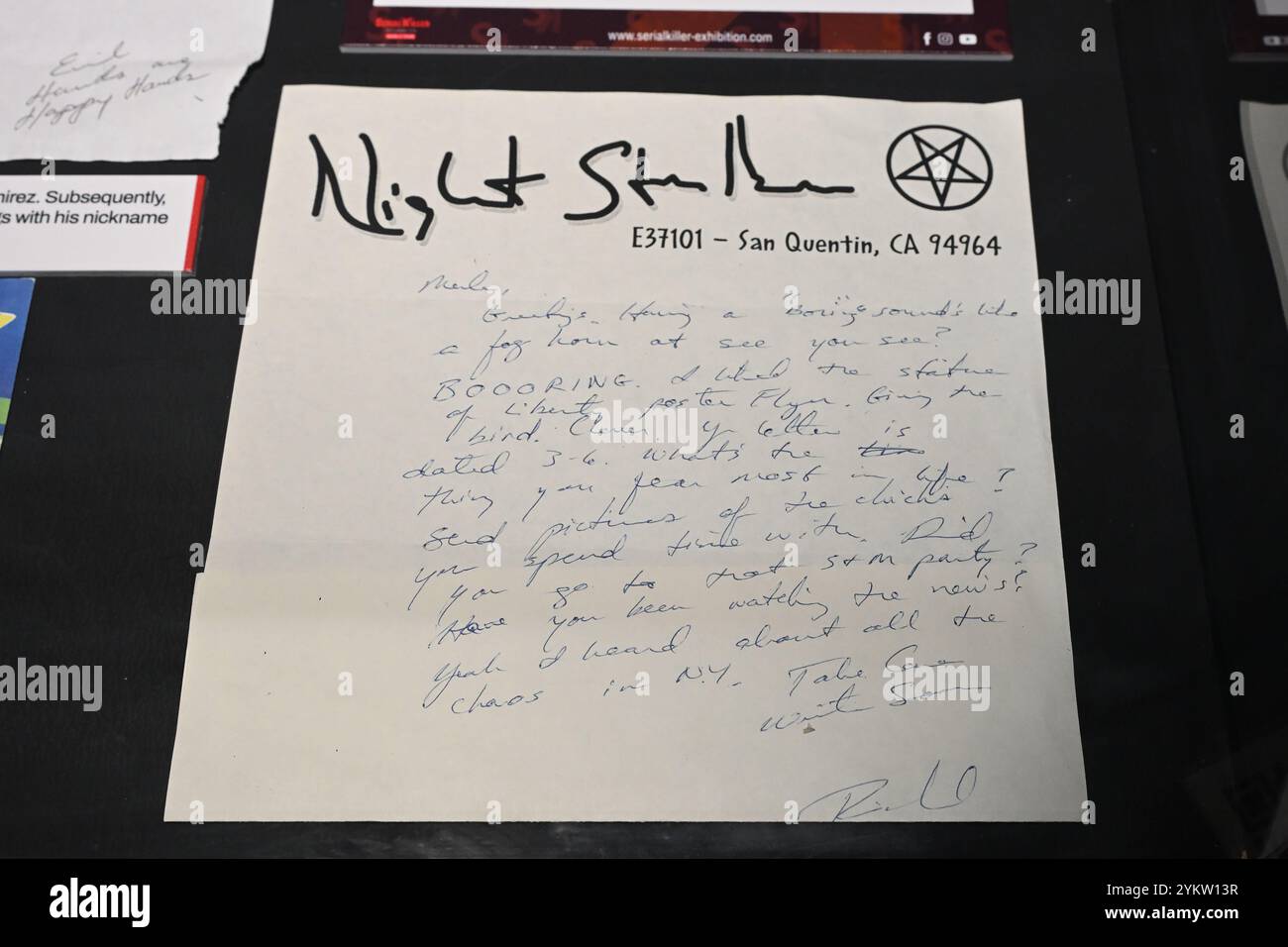 Autographed letter from Richard Ramirez (Night Stalker) written during ...