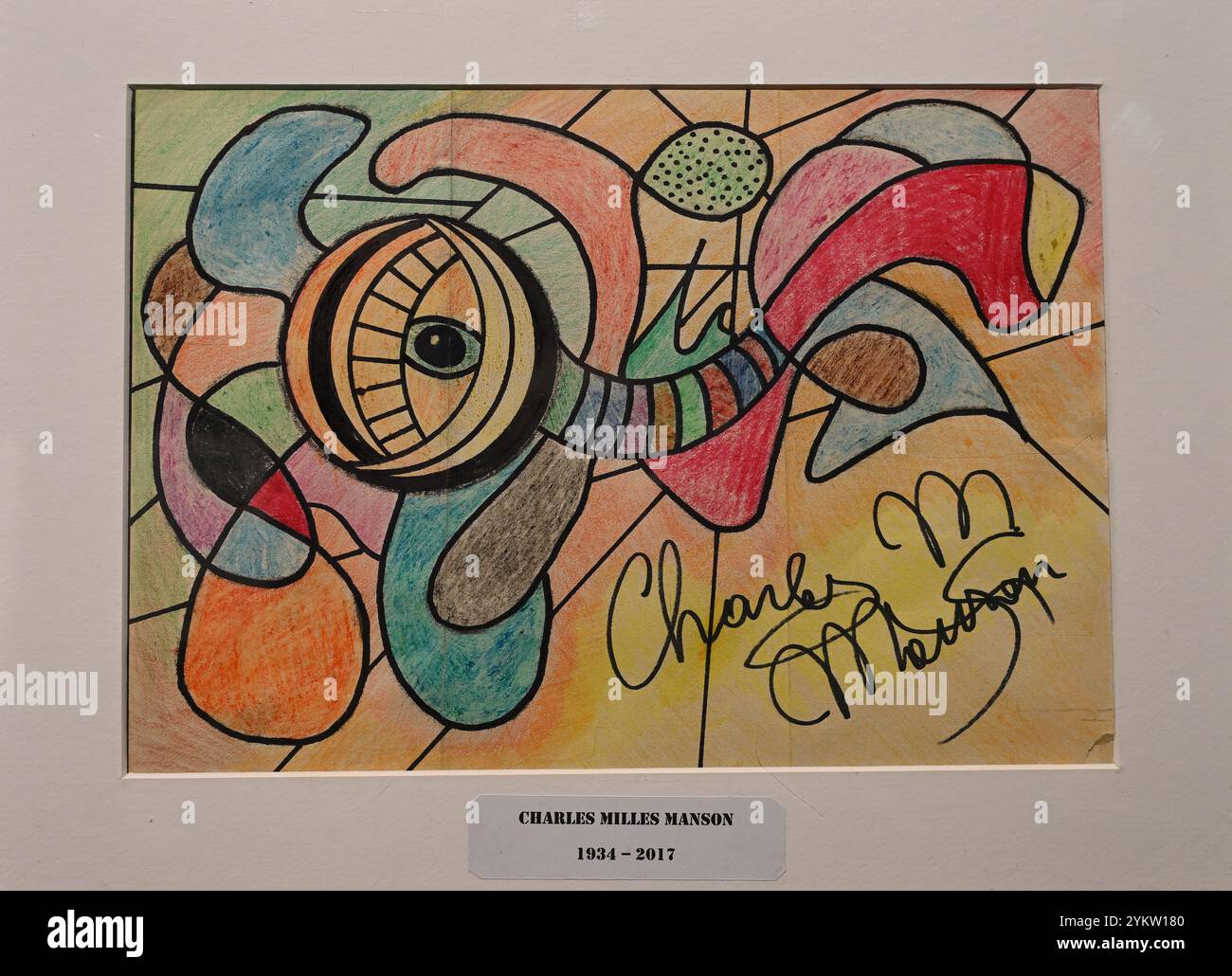 A drawing by the serial killer Charles Manson Stock Photo - Alamy