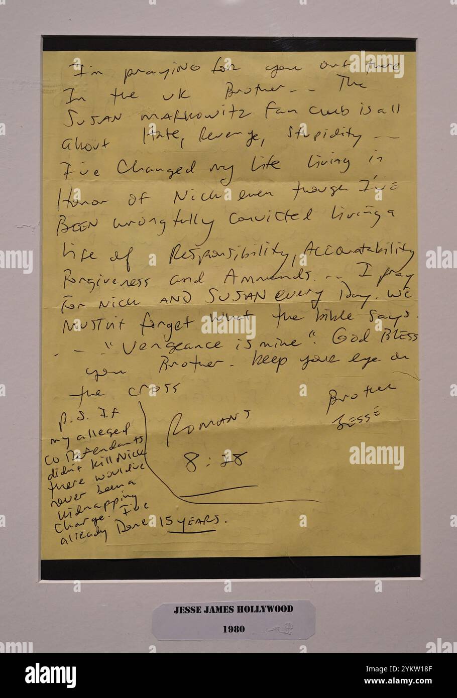 A letter from the killer Jesse James Hollywood Stock Photo - Alamy