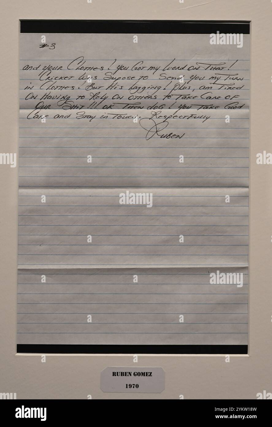 A letter from Ruben Gomez Stock Photo - Alamy