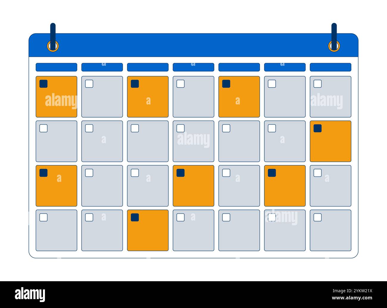 Calendar page with planned events 2D cartoon object Stock Vector Image ...