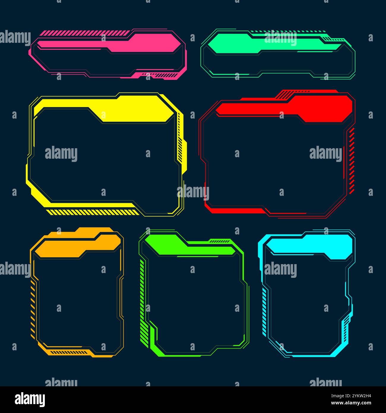 Futuristic HUD or UI elements. Sci-fi user interface text boxes ...