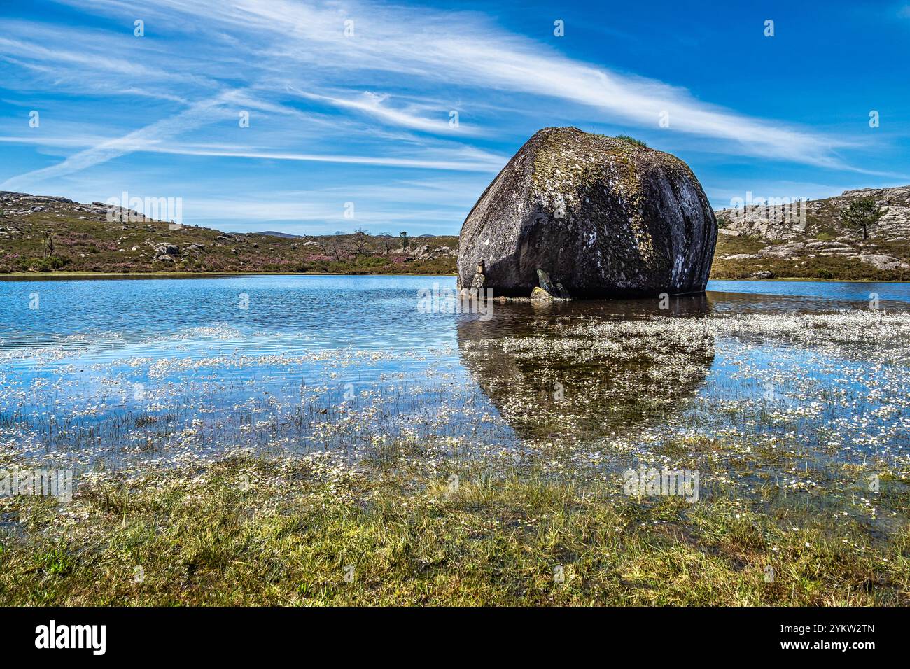 Beautiful lake at top of Penameda hill in national park Peneda Geres in ...