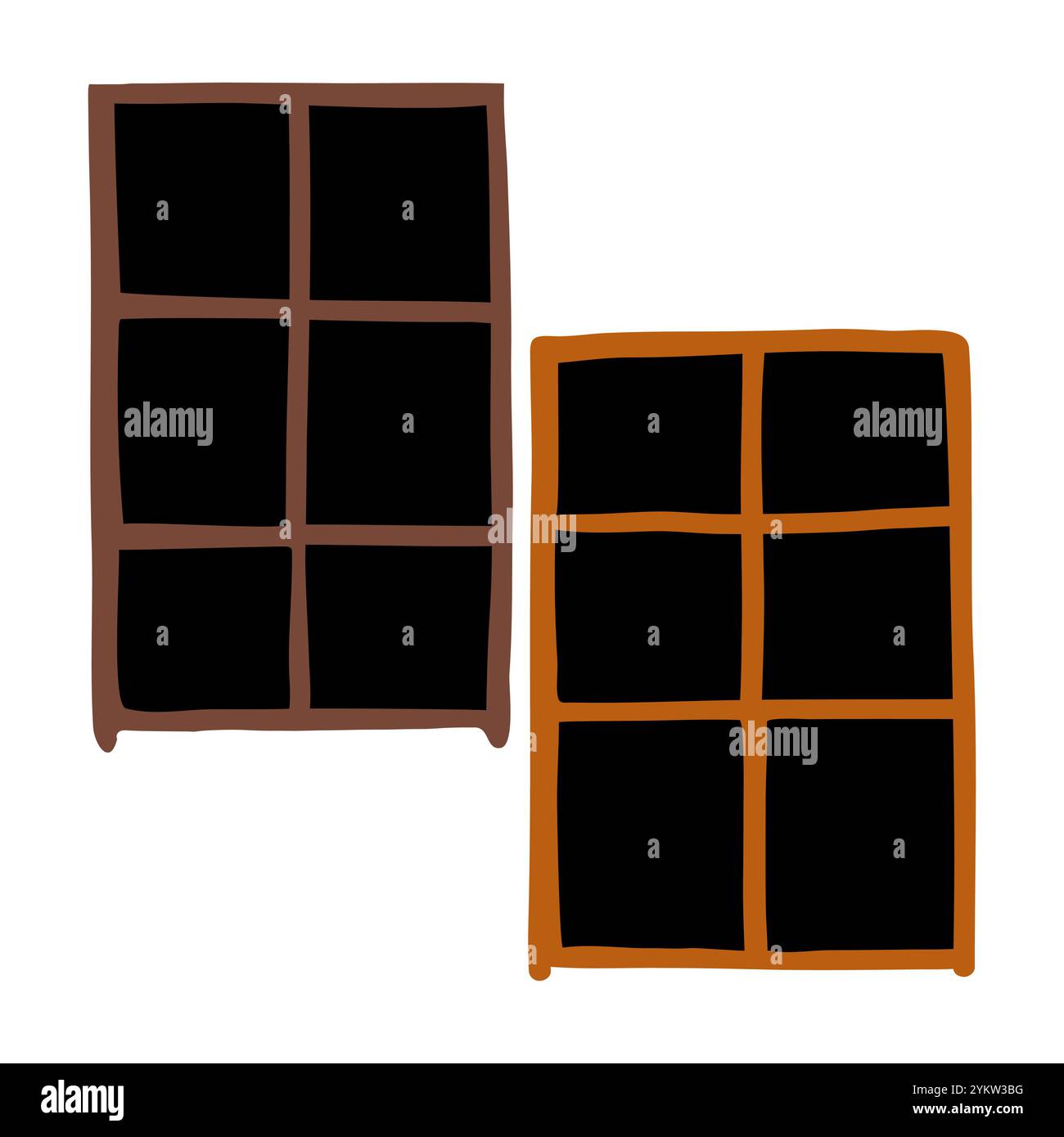 Two brown empty bookshelf handdrawn vector artwork Stock Vector Image ...